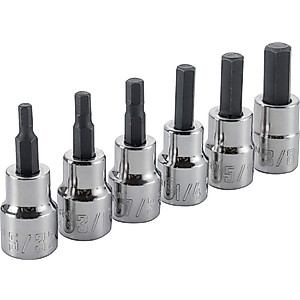 CRAFTSMAN Hex Bit Socket Set, 3/8" Drive, SAE, 6-Piece (CMMT34447)