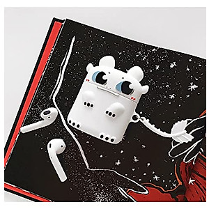 Air Pod 3 Case, Cute Cartoon Design Case Compatible with Air Pod 3rd Generation Case 2021, Protective Premium Silicone Case with Keychain. (3rd Night Evil Black)