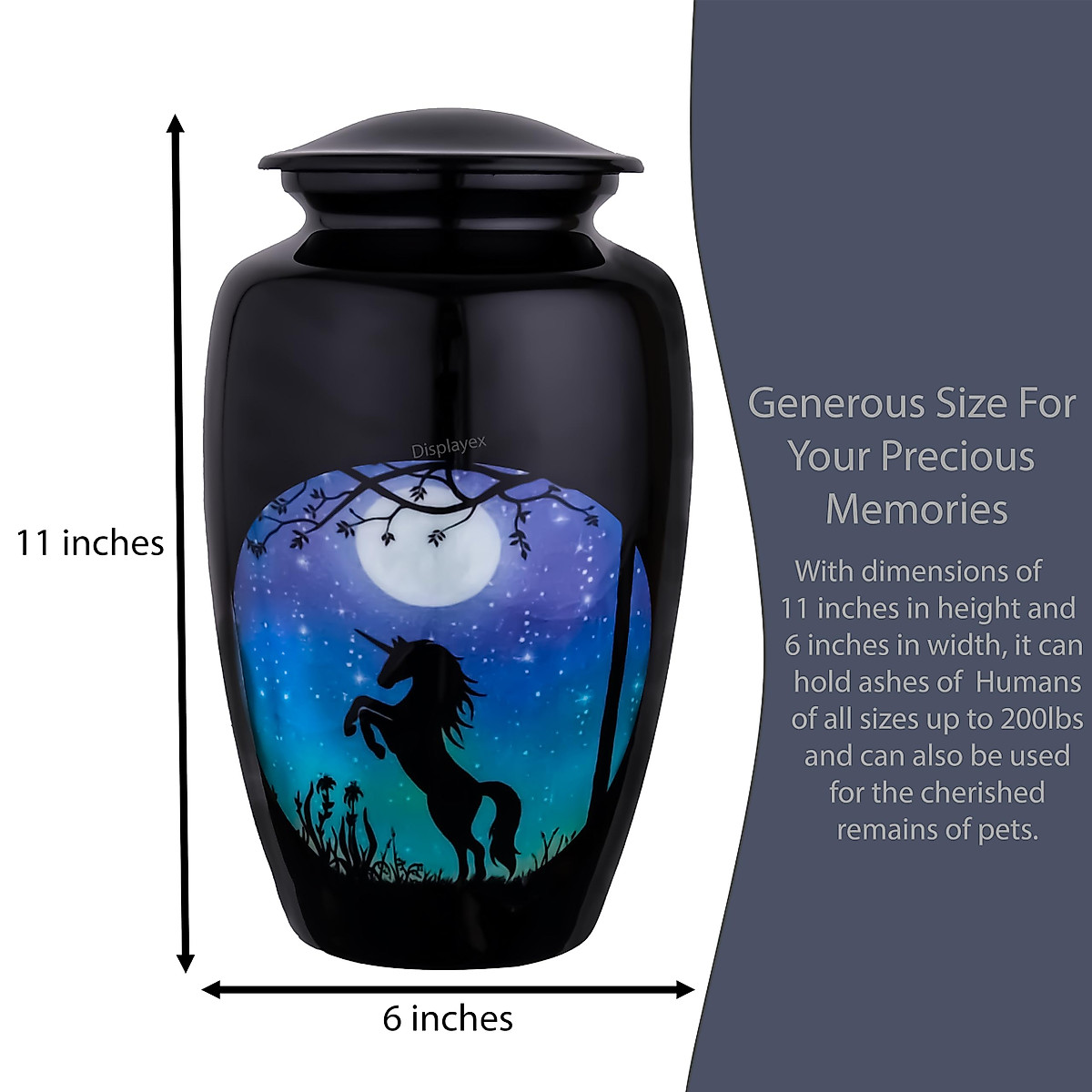 Urn for Ashes Adult Male, Female & Child - Decorative Urns, Cremation Urns for Human Ashes, Funeral Urns, Urn for Ashes for Women, Unicorn Urns (Standard, Large)