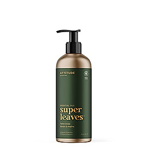 ATTITUDE Hand Soap, EWG Verified, Plant and Mineral-Based Ingredients, Vegan and Cruelty-free Personal Care Products, Refillable Aluminum Bottle, Petitgrain and Jasmine, 16 Fl Oz