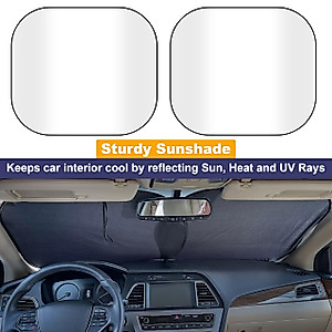 EcoNour Car Windshield Sun Shade Foldable | Front Windshield Shade for Sun, Heat and UV Rays | Sunshade for Car Front Window and Interior Sun Protection | Medium (28 x 31 inches)
