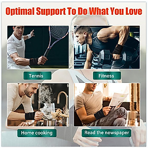 NURCOM 2 Pack Copper Wrist Brace for Carpal Tunnel, Upgraded Compression Wrist Support Brace for Day Night Support, Adjustable Wrist Wraps for Arthritis Tendonitis Pain Relief, Sport, Both Hands,