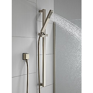 Delta Faucet Vero Single-Spray Slide Bar Hand Held Shower with Hose, Brushed Nickel Handheld Shower Head, Slide Bar Hand Shower, Handheld Shower, Detachable Shower Head, Stainless 57530-SS