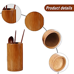 Wooden Utensil Holder, 6.1x 3.5 Inch Wood Kitchen Utensil Holder Kitchen Utensil Organizer, Wood Kitchen Tool Holder for Spoons, Cooking Tools, Chopstick Holder for Farmhouse Kitchen Counter Decor