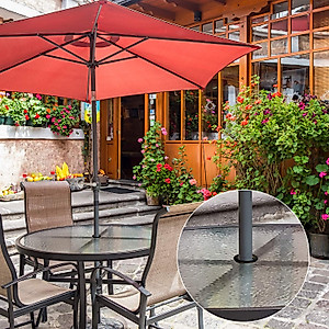 Maitys 4 Pieces Silicone Patio Table Umbrella Hole Ring Plug and Cap Set for Glass Outdoors Patio Table Deck Yard, 2 Inch (Black)