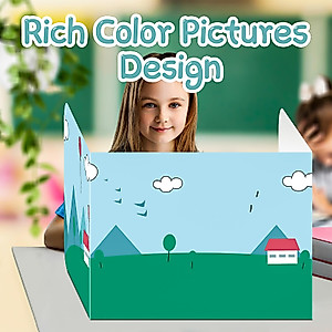 Privacy Shields for Student Desks - 24 Pack，Colored Classroom Privacy Folders for Students, Privacy Boards for Test and Desk Dividers (16"W x 12"H x 13"D)