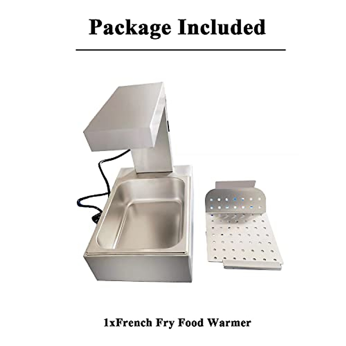 Freestanding French Fry Warmer Commercial Fries Dump Station Restaurant Heat Lamp for Food (DH-310(11"x15.74"x17.32"))