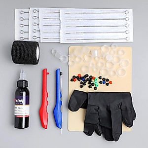 Solong 2PCS Tattoo Poke a Stick Tattoo Kit Hand Stick n Tattoo Poke Pen Set with Tattoo Ink Gloves Tattoo Needles GK803TN01-US
