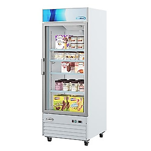 KoolMore MDF-1GD-23C-WH 31 in. Commercial One Glass Door Display Upright Freezer Merchandiser in White 23 Cu. Ft