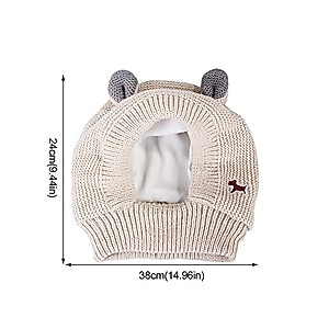 JIMUKEJI 2022 Dog Ear Muffs Noise Protection Winter Neck and Ear Warmer Hood for Pets Cat Dogs Stress Anxiety Relief Hood Warm Dog Knitted Hat Holiday Outdoor Walking Essential Clothing Matching