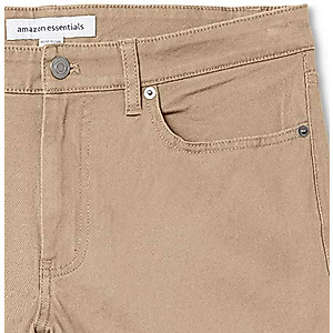 Amazon Essentials Men's Skinny-Fit 5-Pocket Stretch Twill Pant, Khaki Brown, 32W x 30L