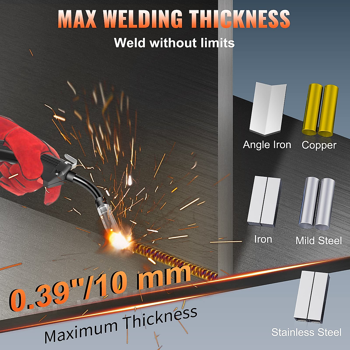 VEVOR MIG Welder, 130A Welding Machine, 3 in 1 Combo MMA/MIG/Lift TIG Welder Machine, Flux Core Welder, MIG-130 Portable Welding Machine, MIG Welding Equipment with 1KG Welding Wire Stick Welder