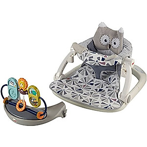 Fisher-Price Premium Sit Me Up Floor Seat with Toy Tray Owl
