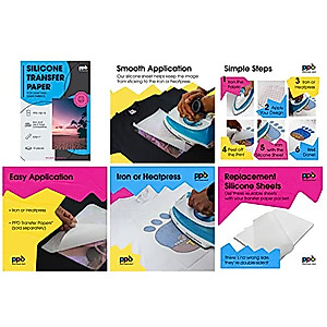 PPD Silicone Papers for T Shirt Transfer Iron or Heat Press A4 PPD-102 10 Sheets