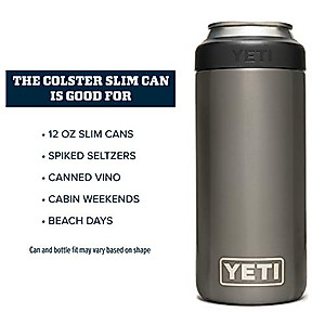 YETI Rambler 12 oz. Colster Slim Can Insulator for the Slim Hard Seltzer Cans, Graphite