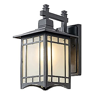 TAMSOI LED Outdoor Wall Light Fixtures Outdoor Wall Lanterns Waterproof Small Wall Sconce Black Metal Porch Lights Outside Lighting Wall Mount E27 for Garage Driveway Patio