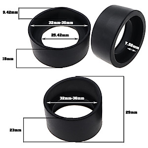 SING F LTD 4PCS Eyepiece Cover for 32-36mm Stereo Microscope Eyepieces Soft Rubber Eyepiece Eye Guards Cups Shield 2PCS Oblique Angle & 2PCS Flat Angle Black