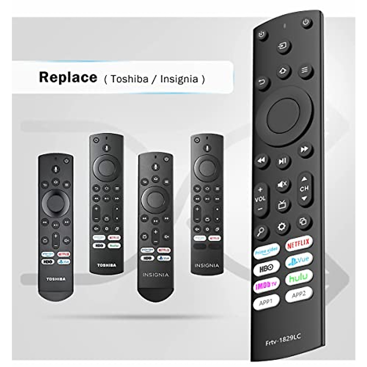 Replacement Remote for All Insignia Fire TVs and Toshiba Fire Edition/AMZ Omni Fire TV/AMZ 4-Series Fire TVs with Netflix, Prime Video, ImdbTV, Hulu and More