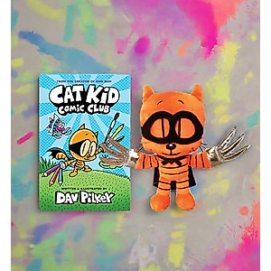 MerryMakers Dog Man's Cat Kid, 6.5-Inch, Based on Dav Pilkey's bestselling Dog Man Series, Orange