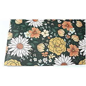 HAOKHOME Floral Peel and Stick Wallpaper Boho Wall Paper Vintage Removable for Bedroom Contact Paper Green/Terracotta 17.7in x 9.8ft