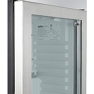 Summit Appliance MB13GST Compact Minibar with Glass Door, Seamless Stainless Steel Trim, Digital Controls, Automatic Defrost, Interior LED Light, Front Lock and Black Cabinet