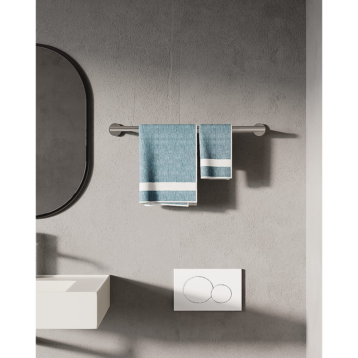 RARXTR 24 Inch Brushed Towel Bar Towel Rack for Bathroom Kitchen Hand Towel Holder Dish Cloths Hanger SUS304 Stainless Steel RUSTPROOF Wall Mount (Brushed Grey)