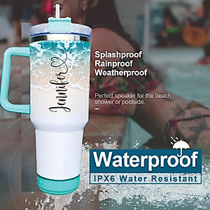 40oz Tumbler with Handle | Personalized Gifts | Personalized Tumblers | Music Speaker Tumbler | Bluetooth Speaker | Travel Essentials | Bridesmaid Gifts | Beach Essentials