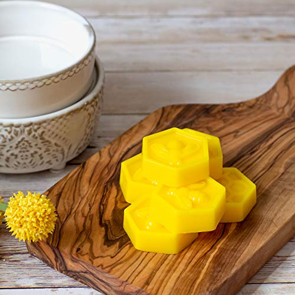 Honeysuckle + Jasmine Wax Melts Summer Day | Mothers Day Gift | Wedding Favor Party Gift Yellow Honeycomb Melts - Pack of 6