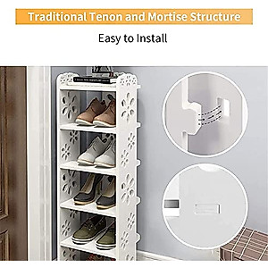 Catekro Shoe Rack Small Shoe Rack Student Dorm Organizer Vertical Shoe Tower Shoe Storage Organizer for Narrow Closets, Bedrooms, Hallways, Entrances (5 Tier)