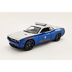 ModelToyCars 2010 Dodge Challenger SRT8, Blue and White - Acme A1806018 - 1/18 Scale Diecast Model Toy Car