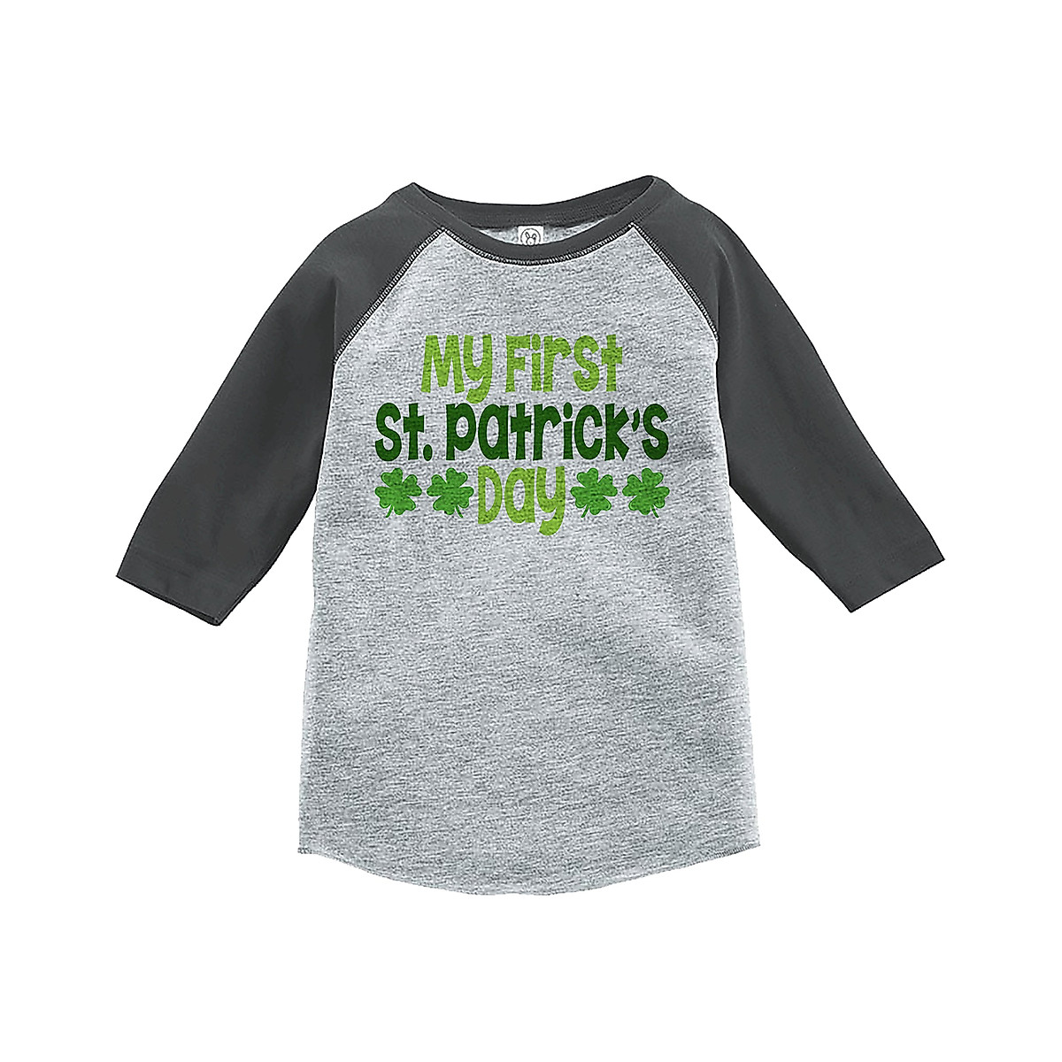 7 ate 9 Apparel Kids My First St. Patricks Day Grey Raglan Tee 12 Months