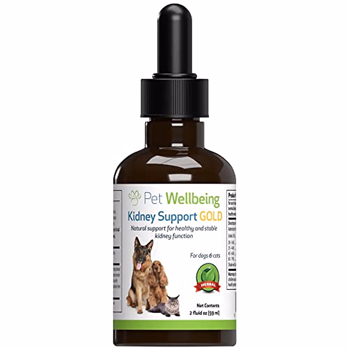 Pet Wellbeing Kidney Support Gold for Dogs - Vet-Formulated - Supports Healthy Kidney Function in Dogs - Natural Herbal Supplement 2 oz (59 ml)