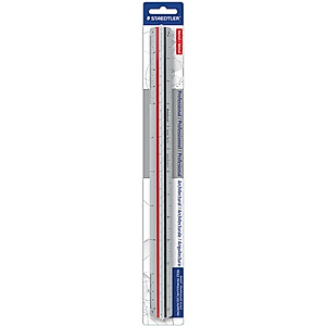 Staedtler Professional Triangular Scale Ruler, Metal Architecture Scale, 12 Inch, 987M1831BK