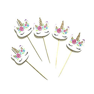 24 pcs Unicorn Cupcake Toppers party supplies cake decorating Insert card choose children birthday party wedding cake banner Decoration