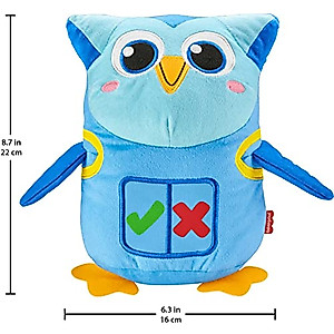 Fisher-Price Electronic Learning Toy, Guess & Press Owl Interactive Plush with Games for Preschool Kids Ages 3 Years+
