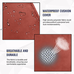 Incbruce 14 Piece Outdoor Patio Cushion Covers Replacement, Outdoor Cushion Slipcovers (6 Seat Covers,4 Back Covers, and 4 Side Covers) with Zipper for Outdoor Furniture, Patio Sofa Couch(Orange)