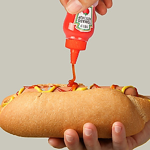 EOPER 4 Pieces 25 ml Mini Empty Squeeze Bottles for Sauce, Plastic Condiment Dispenser Reusable Ketchup Squeeze Bottles Portable Honey Storage Containers Jars