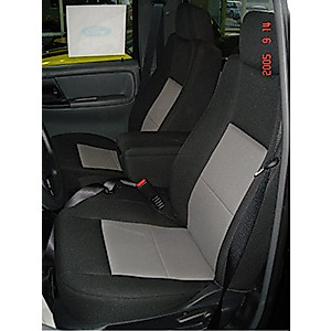 Durafit Seat Covers,F396-X1, Made to fit 2004-2005 Ford Ranger Front 60/40 Split Seat with Molded Headrests and Opening Console. Made in Black Auto Twill Complete Protection, fits Like a Glove.