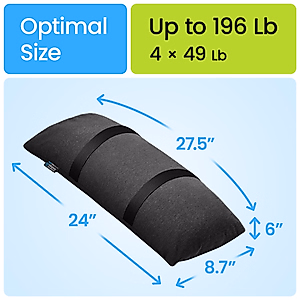 BaseMate Umbrella Base Weights | Outdoor Fillable Sand Bags for Weight | Weatherproof Patio Furniture Weights | 4 SandBags for 49 lb. | Arched Sand Bags to Hold Down Umbrella Stand & Outdoor Furniture