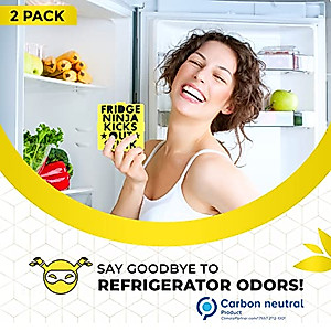 Refrigerator, Fridge, Freezer Deodorizer and Odor Eliminator (2 Pack) and Trash Can Deodorizer and Odor Eliminator (2 Pack)