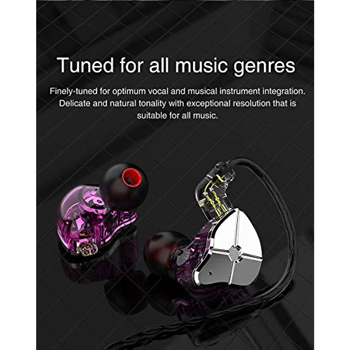Senlee TRN ST1 1BA+1DD in Ear Buds Earphones Hybrid Driver Headphones IEM Sport Headsets with Detachable 2 Pin Cable for Audiophile Musician(No Mic, Purple)