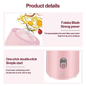 Pomojonbi Portable Blender Rechargeable Fruit Juice Mixer 6 Blades Electric Shake Cup Blender Smoothie Ice Crush Cup White
