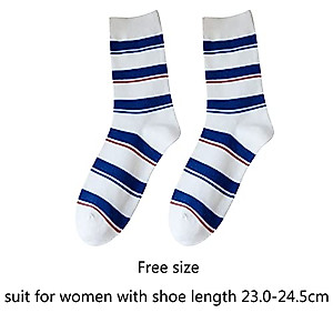 Women's Men Blue Stripes Socks Fashion Pattern Printing Short Socks Ankle Socks for Athletic Socks Women (A, One Size)