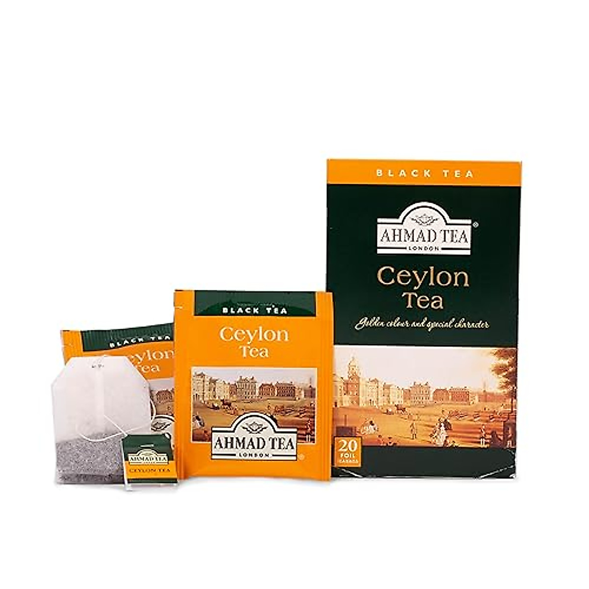Ahmad Tea Black Tea, Ceylon Teabags, 20 ct (Pack of 6) - Caffeinated and Sugar-Free