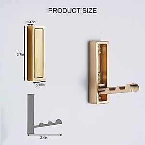 macikwon Foldable Gold Wall Hooks,Heavy Duty Wall Hooks for Hanging Coats Towels Backpacks Bags Brushed Gold Towel Hooks in The Bathroom,Closet,Entryway,Pool and Kitchen.(Gold, 4)