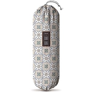 Hglian Grocery Bags Holder Dispenser,Wall Mount Plastic Bags Holder,Cute w Retro Decorative Pattern Garbage Shopping Trash Bags Storage Carrier Organizer for Home Kitchen Decor Gifts for Women
