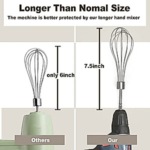EASYDRILL 3Pcs Hand Mixer Attachments Set for Electric Drill,Stainless Steel Kitchen Mixer Handheld Attachments Set 7.5inch for Electric Drill Dishwasher Safe(1 Beater, 1 Dough Hooks, 1 Balloon Whisks)