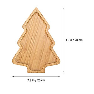 PRETYZOOM Wooden Appetizer Tray Christmas Tree Shaped Sushi Serving Tray Japanese Sashimi Plate Snack Dessert Candy Dish for Restaurant Home (11"x7.86")