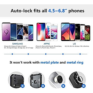 Wireless Car Charger, 15W/10W Fast Charging Car Mount, Air Vent Cell Phone Holder for Car, Universal Car Phone Holder Cradle Compatible with iPhone 13/12/11, Samsung S21/S20/S10, and More, Black