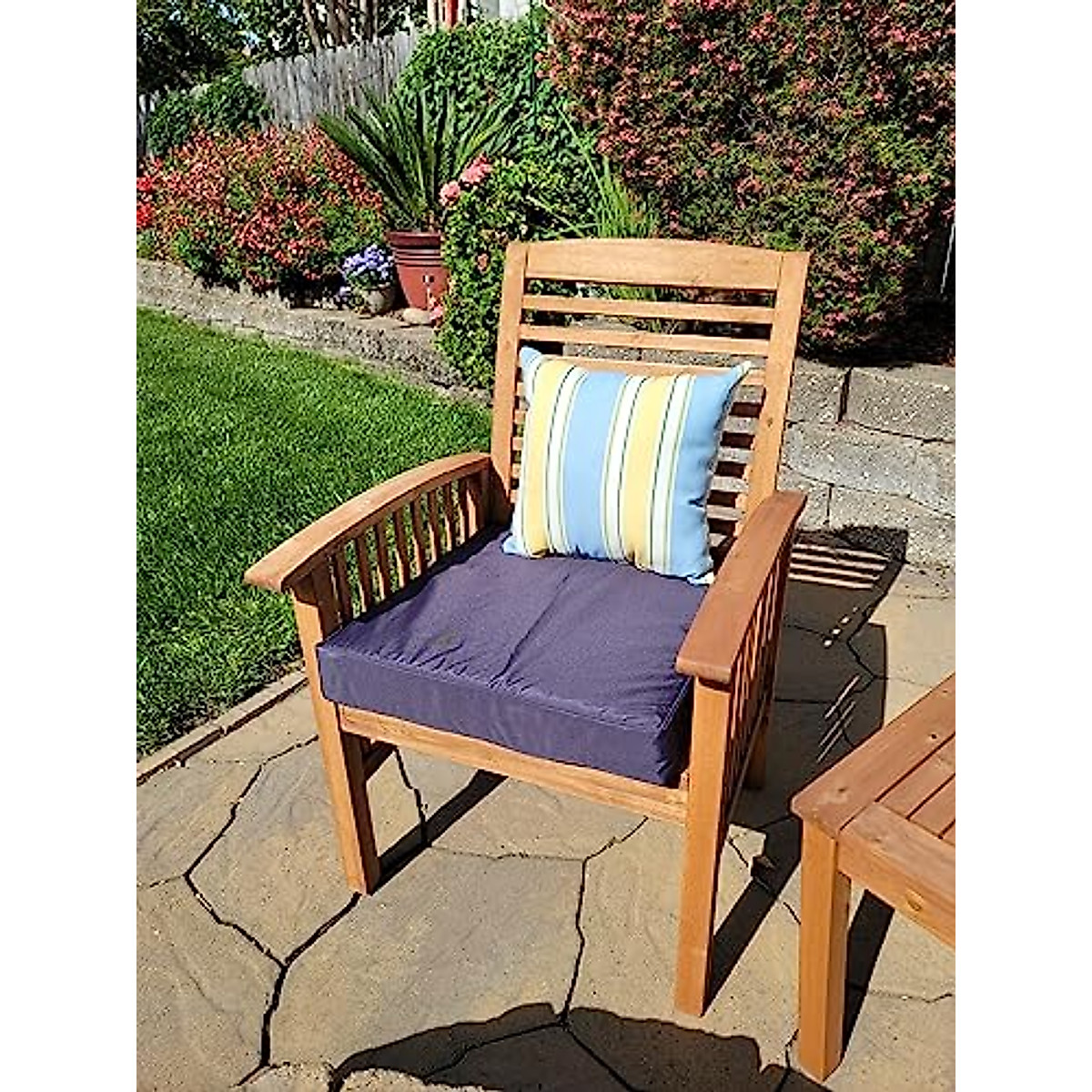 Sqodok Outdoor Chair Cushions 17"x16"x2" Waterproof Patio Cushions for Outdoor Furniture, Round Corner Chair Cushions for Patio Furniture Seat Cushion with Ties Set of 4, Dark Blue